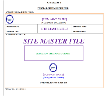 Preparation of Site Master File, Manuals and Master Plans (In ...