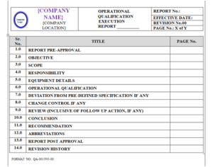 Standard Operating Procedure on Validation and Qualification Procedure ...