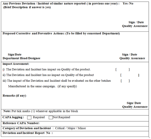 STANDARD OPERATING PROCEDURE FOR THE HANDLING OF DEVIATIONS AND ...