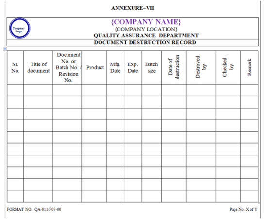 PROCEDURE FOR DOCUMENTATION AND DATA CONTROL IN PHARMACEUTICAL INDUSTRY ...