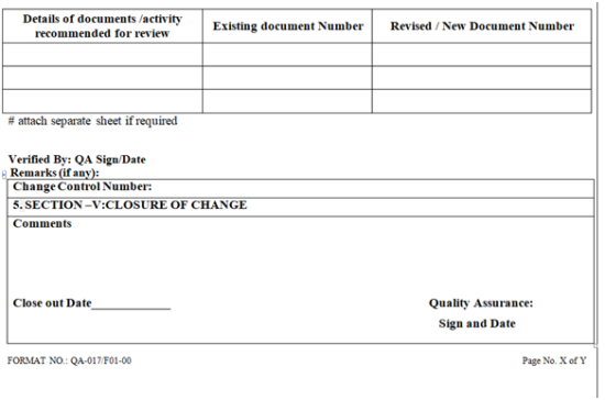 STANDARD OPERATING PROCEDURE FOR THE HANDLING OF CHANGE CONTROL IN ...