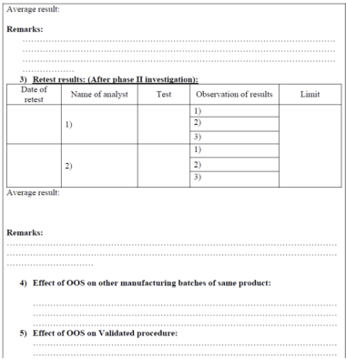 Standard Operating Procedure for Out of Specification (OOS) Results ...