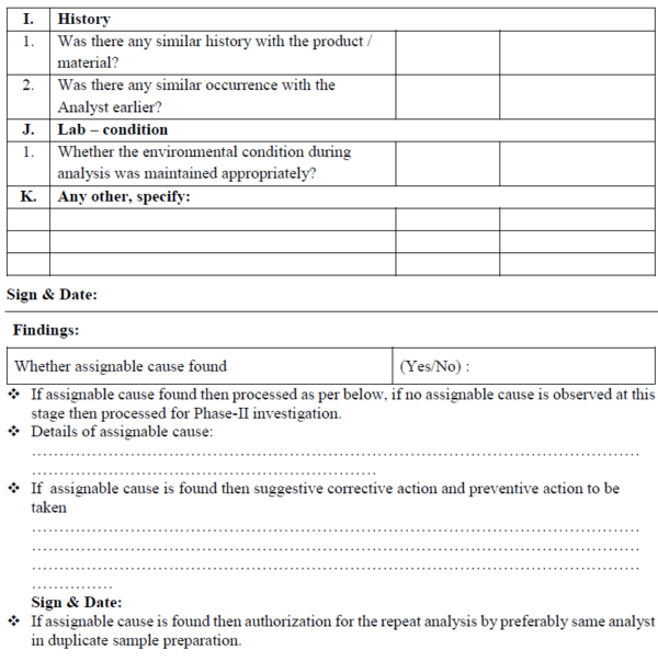 Standard Operating Procedure for Out of Specification (OOS) Results ...