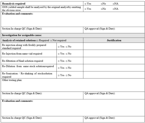 INVESTIGATION OF OUT OF SPECIFICATION (OOS) – PharmaGuideHub