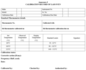 CALIBRATION OF LABORATORY OVEN – PharmaGuideHub