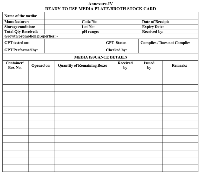 RECEIPT, STORAGE AND HANDLING OF MICROBIOLOGICAL CULTURE MEDIA ...