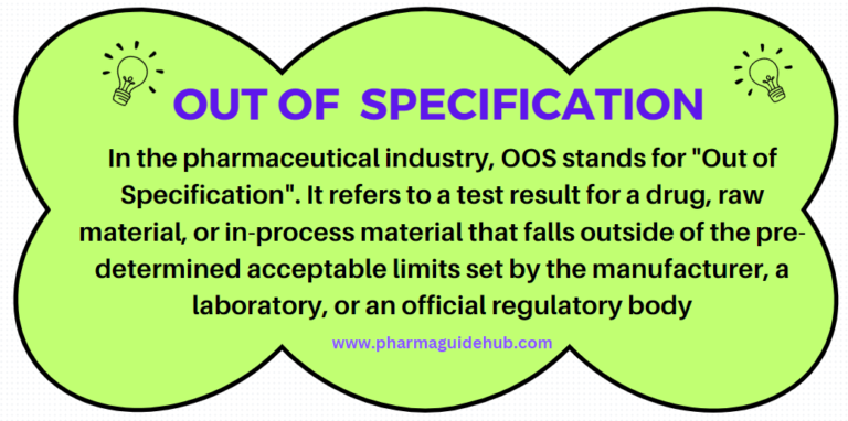 INVESTIGATION OF OUT OF SPECIFICATION (OOS) – PharmaGuideHub