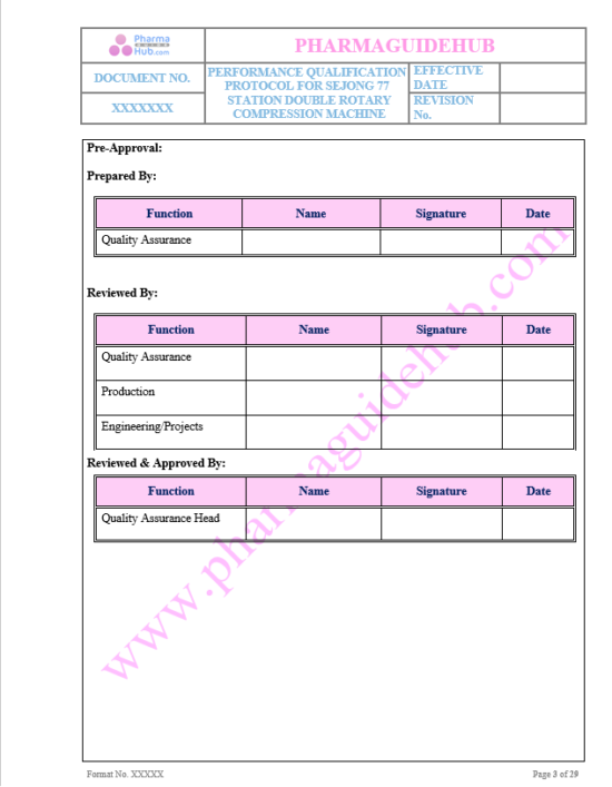 PERFORMANCE QUALIFICATION PROTOCOL FOR SEJONG 77 STATION DOUBLE ROTARY ...
