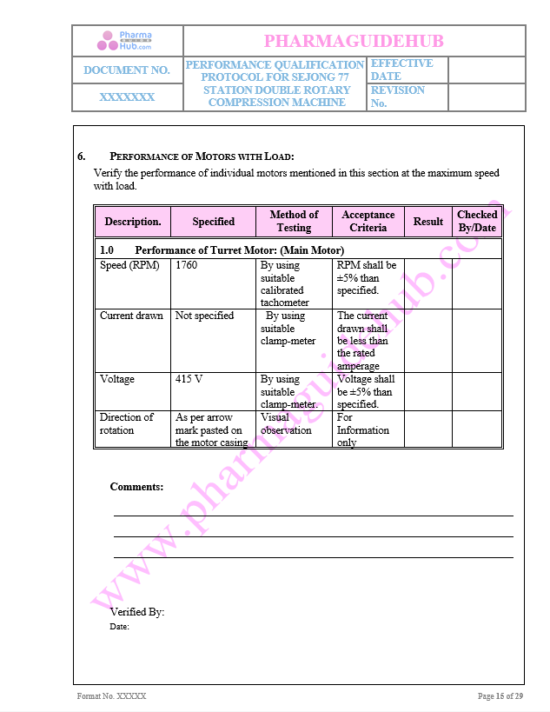 PERFORMANCE QUALIFICATION PROTOCOL FOR SEJONG 77 STATION DOUBLE ROTARY ...