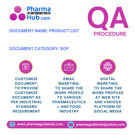 PRODUCT LIST – PharmaGuideHub