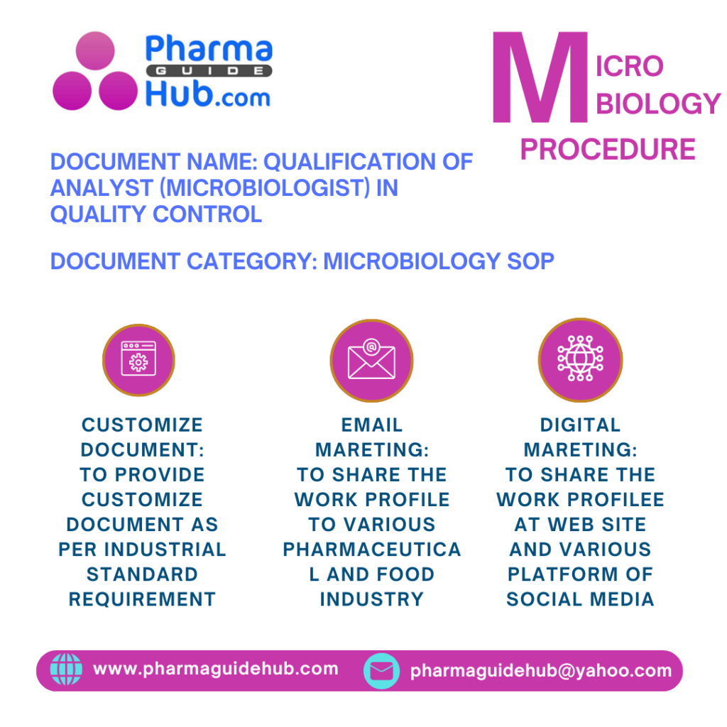 QUALIFICATION OF ANALYST (MICROBIOLOGIST) IN QUALITY CONTROL ...