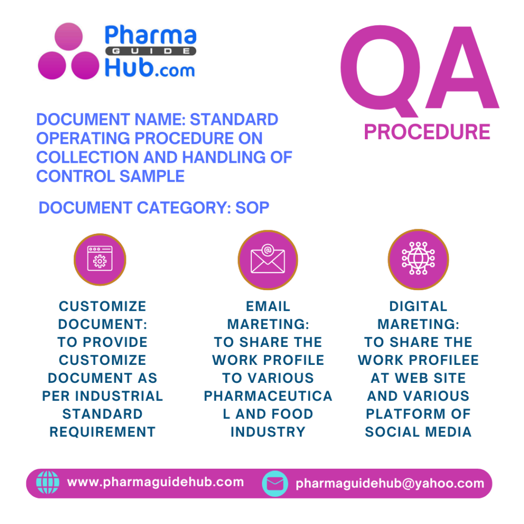 STANDARD OPERATING PROCEDURE ON COLLECTION AND HANDLING OF CONTROL ...
