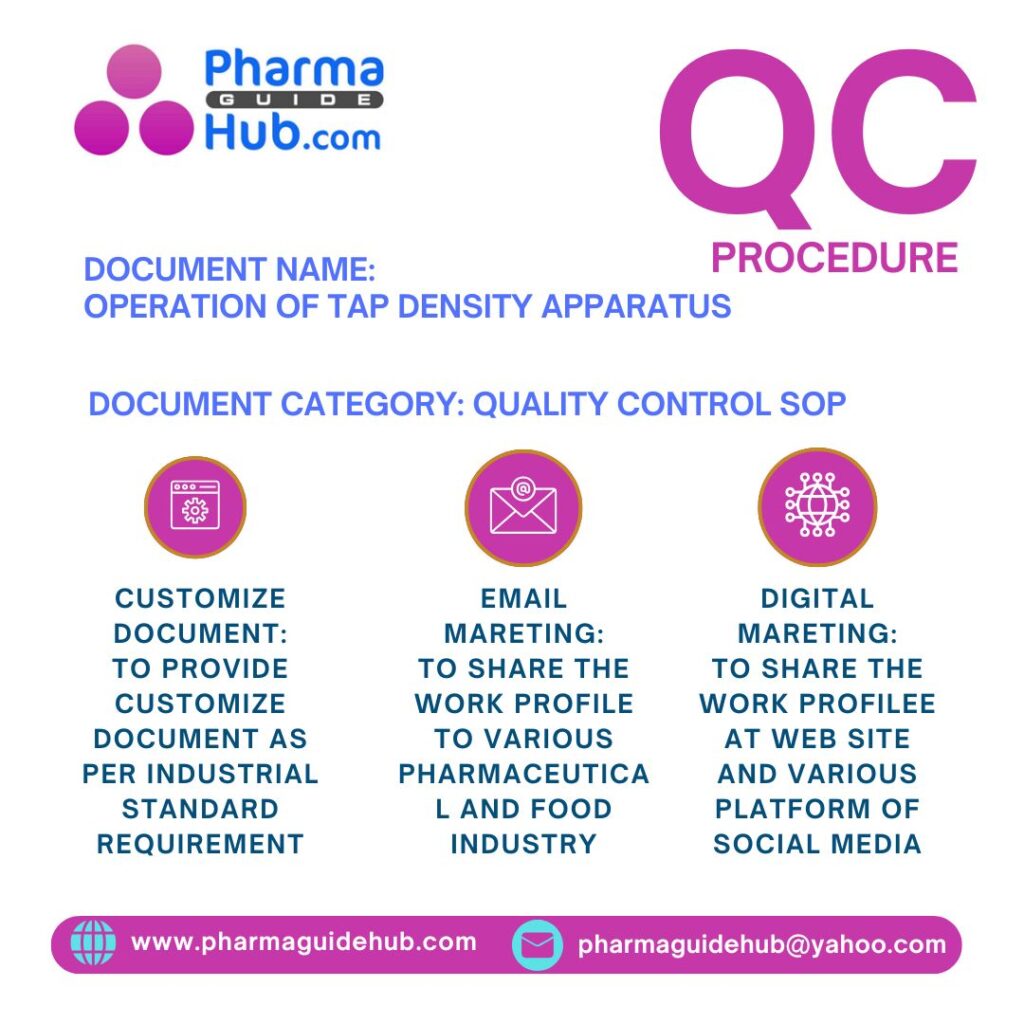 OPERATION OF TAP DENSITY APPARATUS – PharmaGuideHub