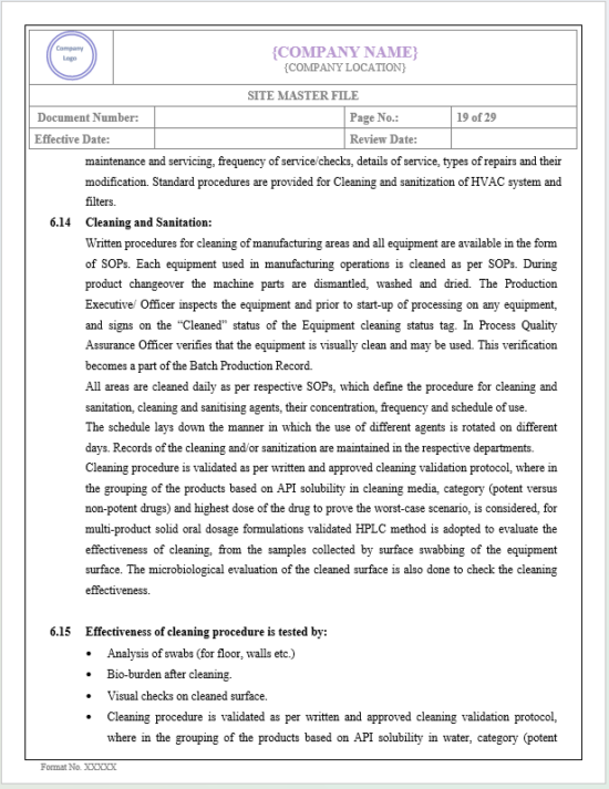 Site Master File Smf Pharmaguidehub