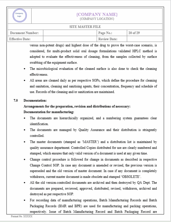 Site Master File Smf Pharmaguidehub
