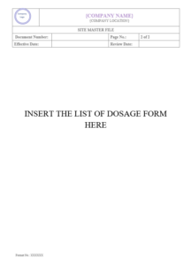 SITE MASTER FILE (SMF) – PharmaGuideHub