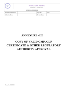 SITE MASTER FILE (SMF) – PharmaGuideHub