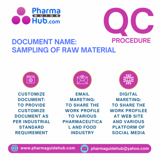 SAMPLING OF RAW MATERIAL – PharmaGuideHub