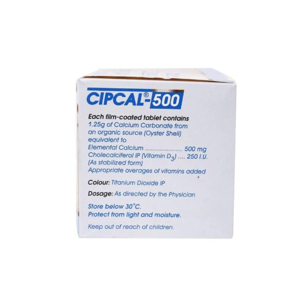 Cipcal 500 Tablet from Cipla | Source of Calcium & Vitamin D | For Bone ...