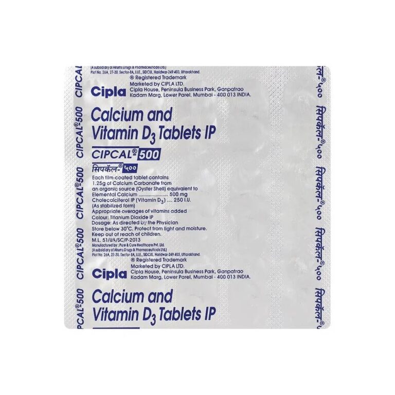 Cipcal 500 Tablet from Cipla | Source of Calcium & Vitamin D | For Bone ...